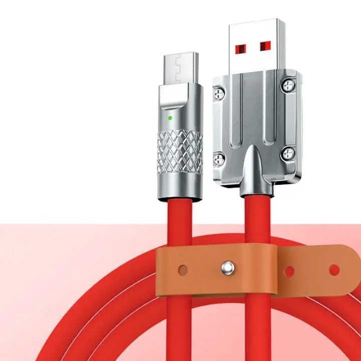 120W 6A Super Fast Android Charger Zinc Alloy Liquid Silicone Cable ...