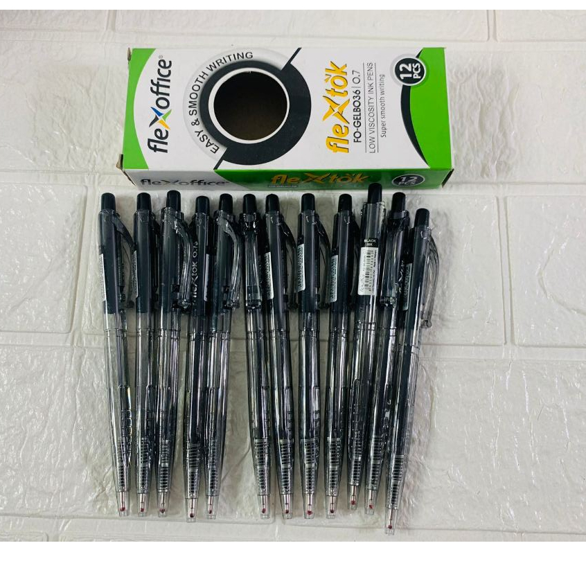 FlexStick Smooth ink pen (Ballpen) 12pcs office supplies 0.7mm black ...