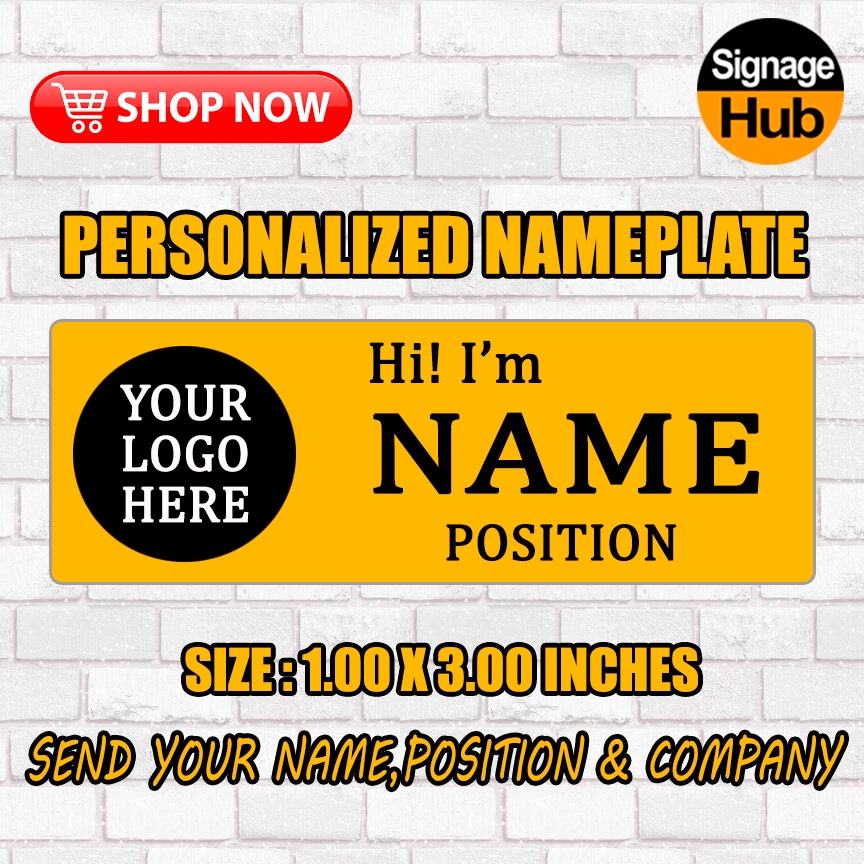 Personalized Nameplate | 1 x 3 inches | Waterproof Print | Shopee ...