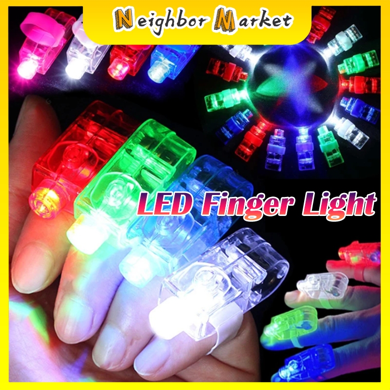 LED Finger Lights Glowing Dazzle Colour Laser Emitting Lamps Christmas ...