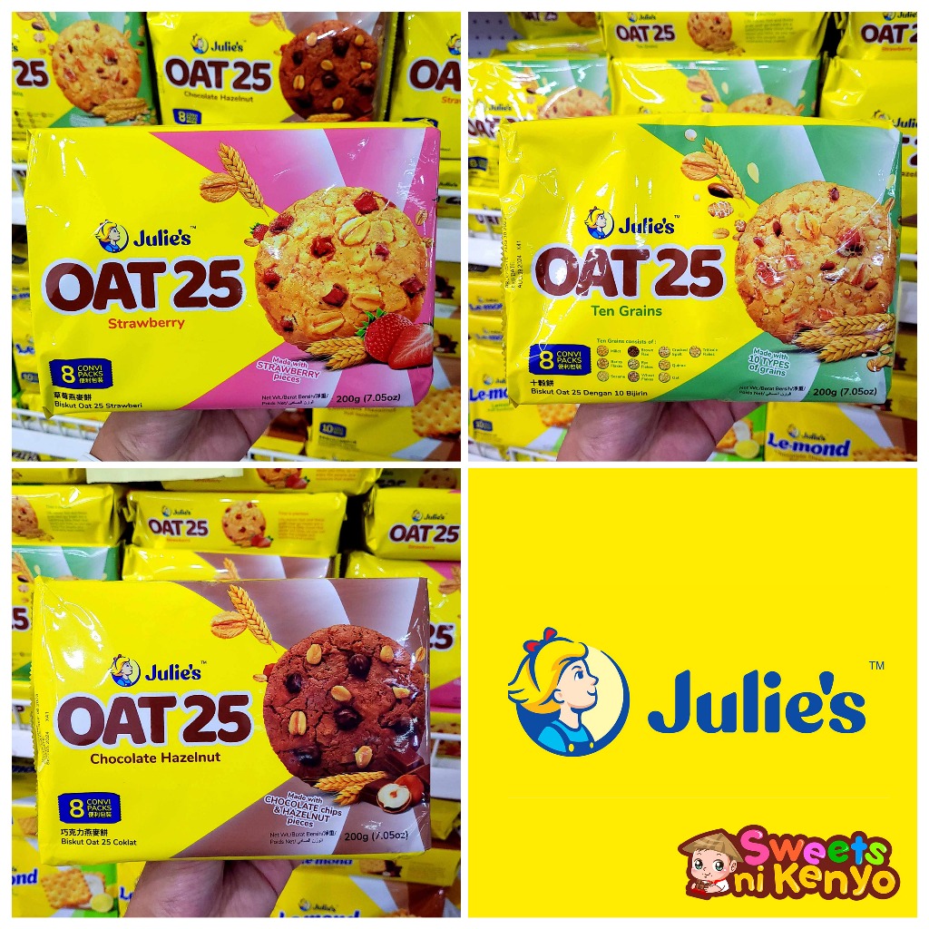 Julie's Oat 25 Strawberry / Chocolate Hazelnut / Ten Grains 8 Convi ...