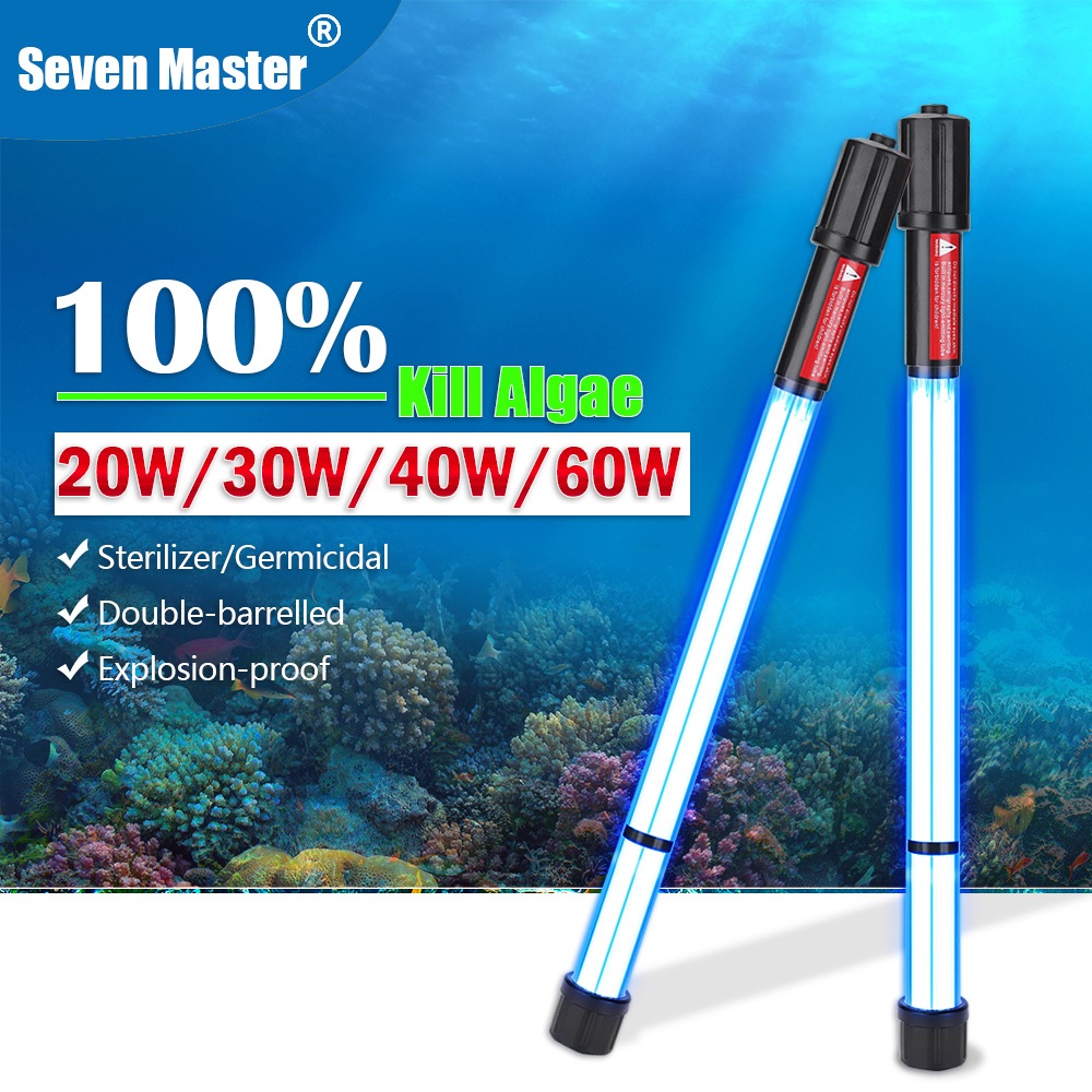 20/30/40/60W Aquarium UV Light Submersible Ultraviolet Filter Algae Remover Algae Clear For Pond ...