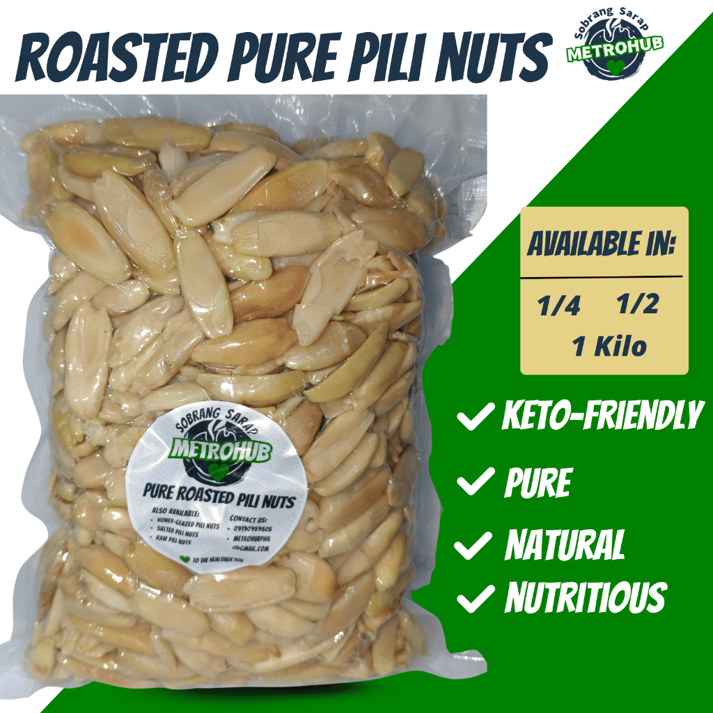 Roasted Pili Nuts Unsalted, No Oil, No Sugar - Available in 1/4, 1/2 ...