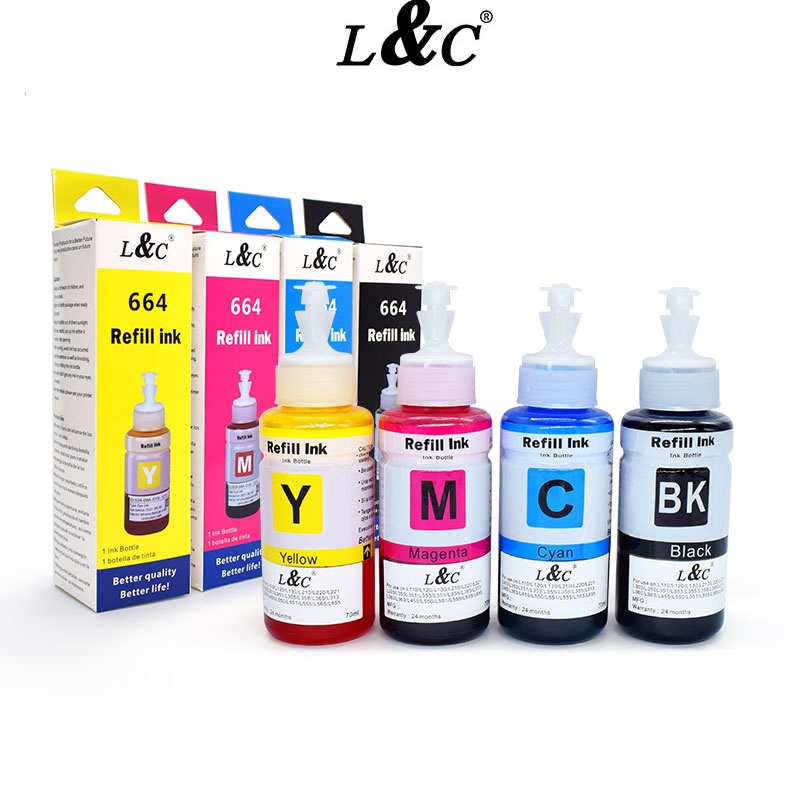 L&C Refill ink 664 Ink Dye Ink For Printer L120 L121 L101 L210 L360 ...
