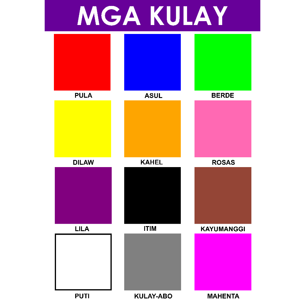 Mga Kulay Chart A4 Laminated High Print Quality | Shopee Philippines