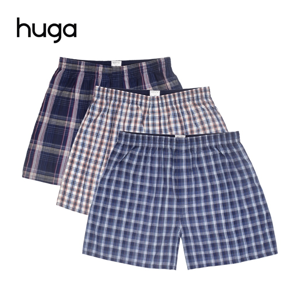 Huga Mens 3 in 1 Promo Pack Boxer Shorts Short for Men Underwear S-2XL ...