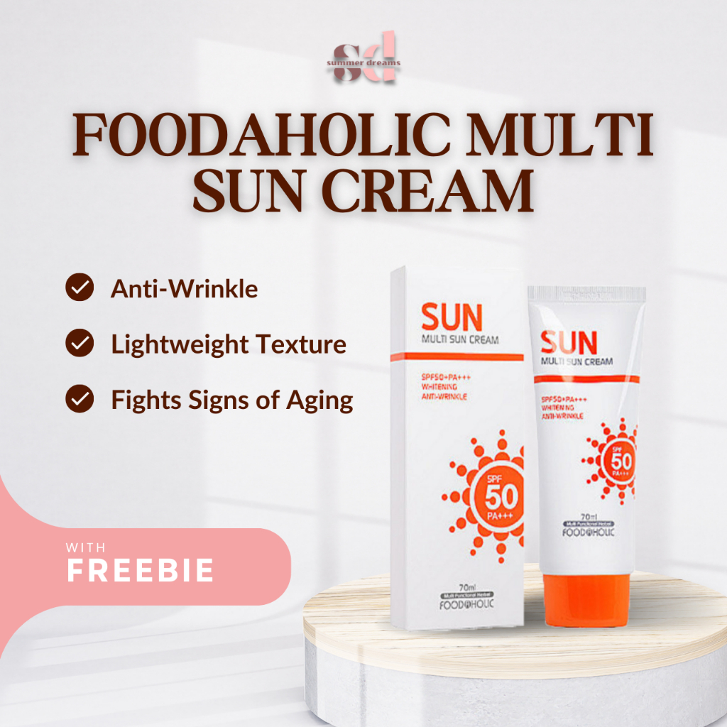 FOODAHOLIC Sunscreen Multi Sun Cream SPF 50+ PA +++ 70ML | Shopee ...