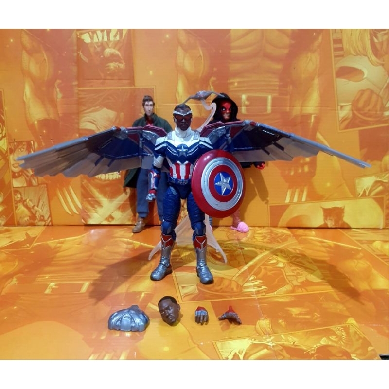 MARVEL LEGENDS CAPTAIN AMERICA SAM WILSON WITH BAF WINGS | Shopee ...