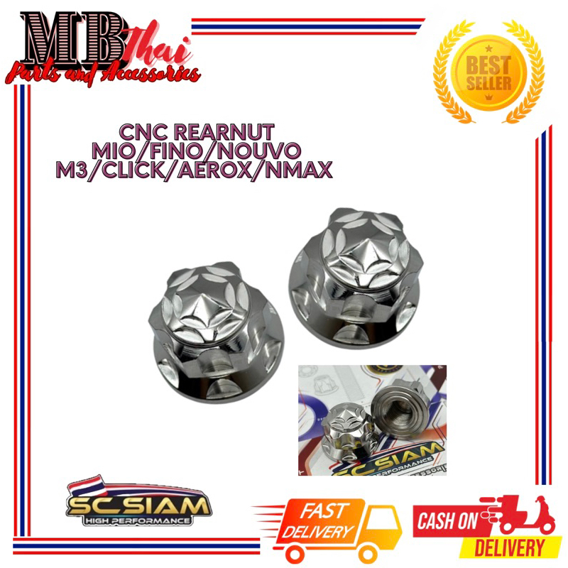 CNC REAR NUT MIO / M3 / NMAX / CLICK ETC. | Shopee Philippines