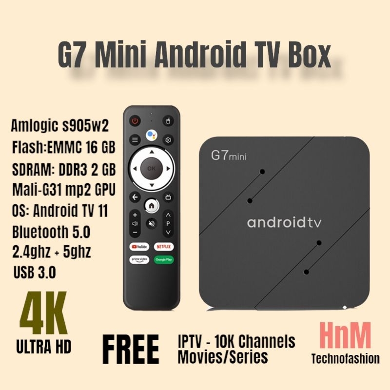 G7 Mini Android Tv box with Voice Control Remote (with Movie Apps, 15k ...