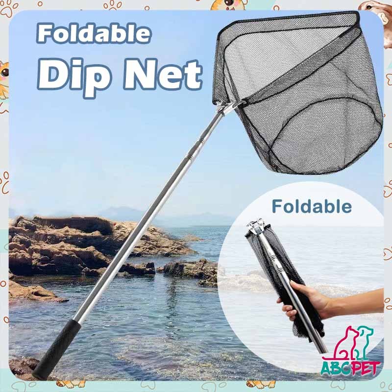 Stainless steel net automatic folding telescopic net head fishing net ...