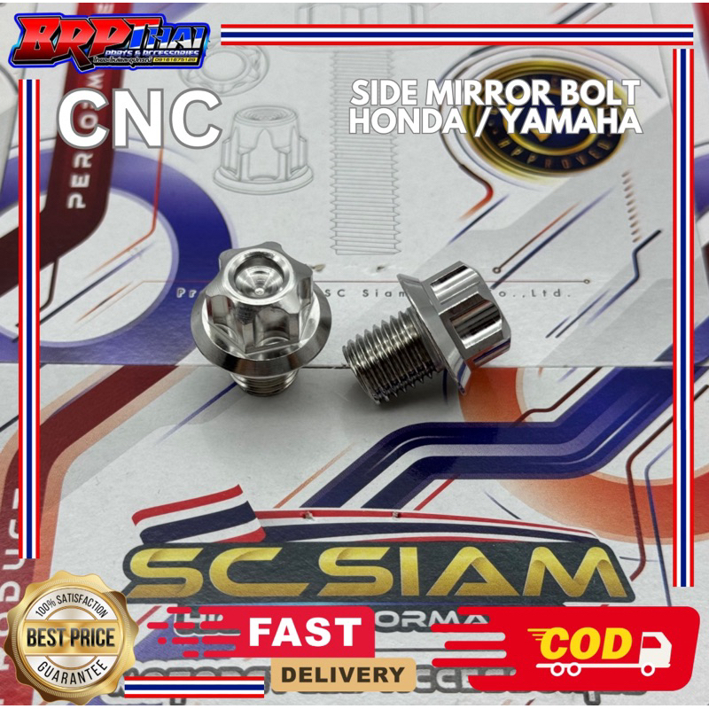 SC CIAM CNC SIDE MIRROR BOLT CAP FOR YAMAHA / HONDA ( SOLD AS SET ...
