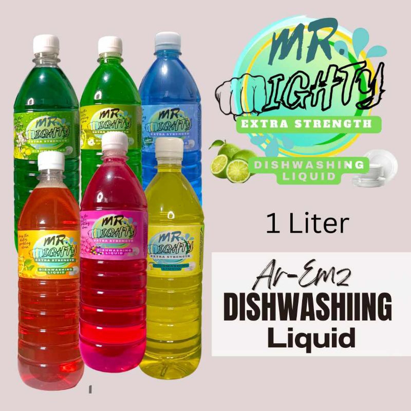 Ar-Emz Mr. Mighty Dishwashing Liquid Detergents 1 Liter | Shopee Philippines