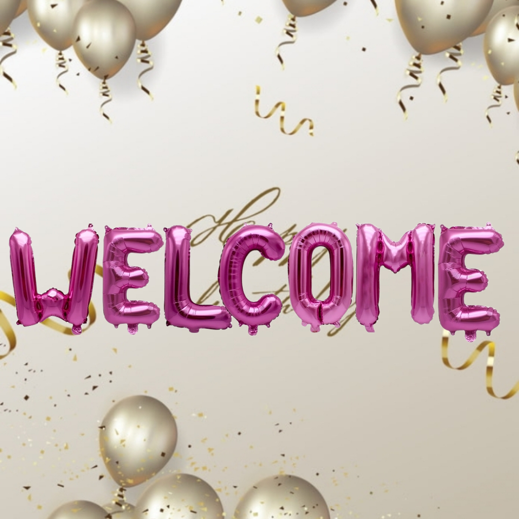16 inches Pink WELCOME letters 2025 HAPPY NEW YEAR party decoration ...