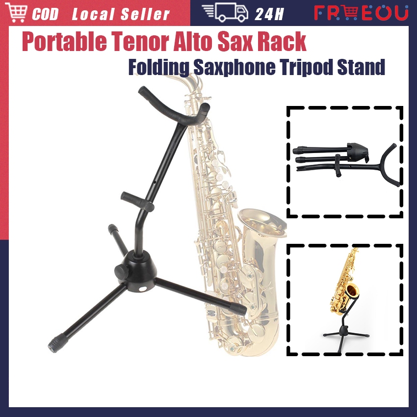 Folding Saxophone Stand Tenor Alto Sax Rack Portable Tubular ...