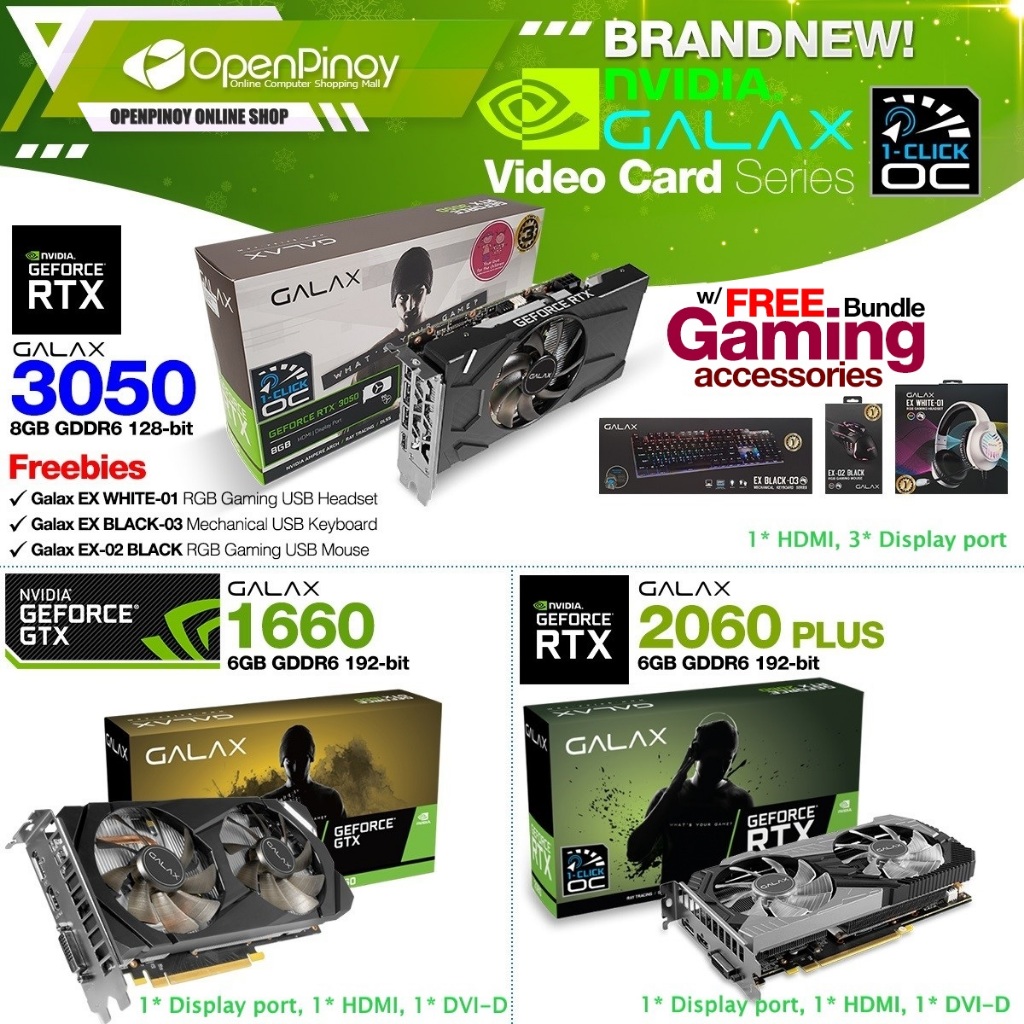 BRAND NEW GAMING Graphics Card RTX3050 | RTX2060 | GTX1660 | GT730, 8GB ...
