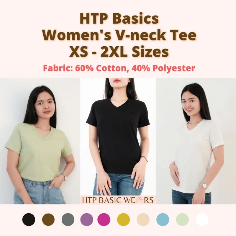 HTP Basics Women's V-neck Tee (2023) | Shopee Philippines HTP Basics Women's V-neck Tee (2023) | Shopee Philippines