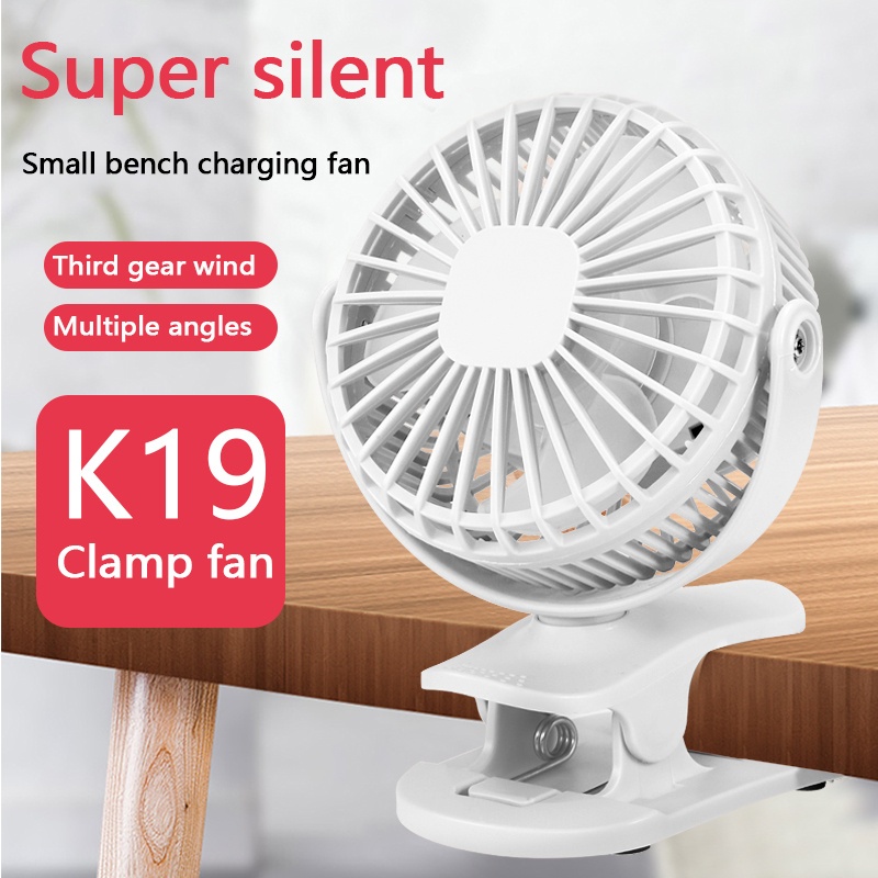 Dreepor Electric Clip Fan Portable Silent Desk Clip Fan Strong Wind USB ...