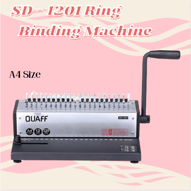 Promo QUAFF Binding Machine A4 Ring Binding Machine / Spiral Binding Machine / Wire Binding ...