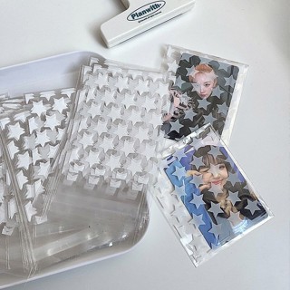 50pcs Ins Color Star Self Sealing Bag PC Toploader Transparent Opp Bag ...
