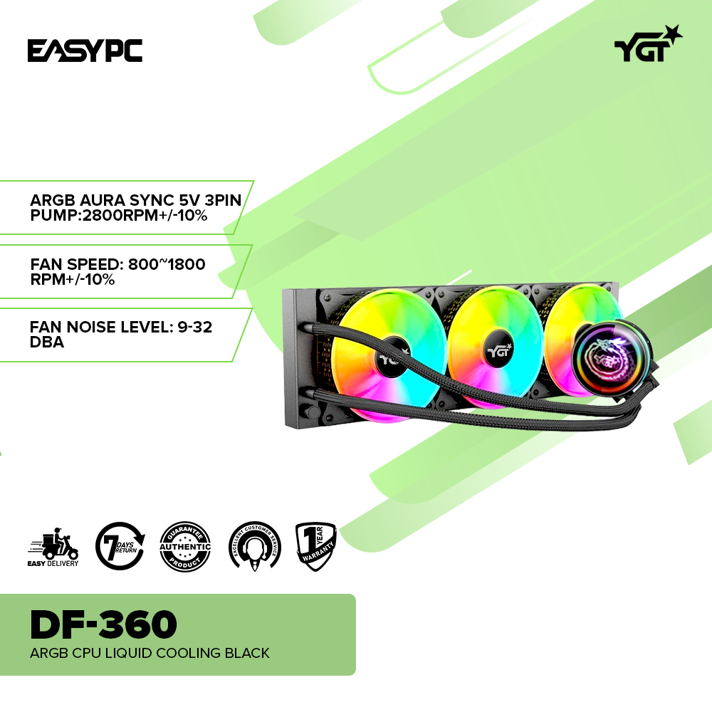 EasyPC| YGT DF-120/DF-240/DF-360 ARGB CPU Liquid Cooling| Black/ White/ Pink | Shopee Philippines