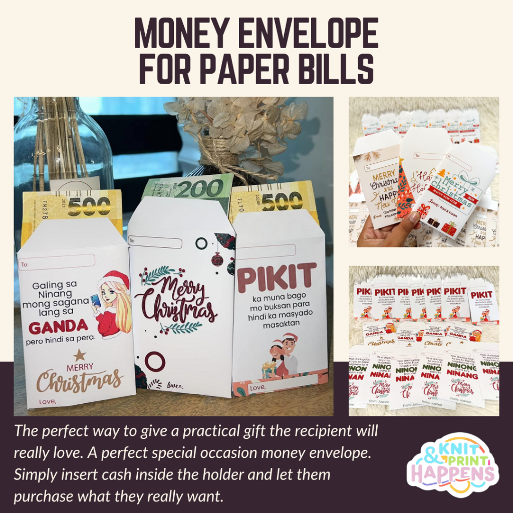 PERSONALIZED ANGPAO CHRISTMAS MONEY ENVELOPE FOR PAPER BILLS AND COINS ...