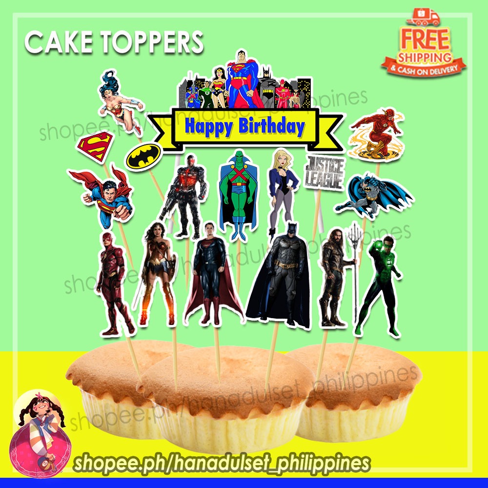 Justice League Cake Topper SET Happy Birthday | Shopee Philippines