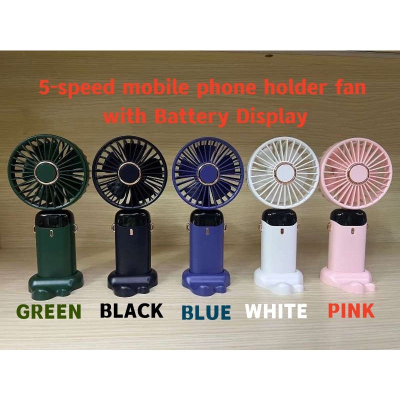 5-speed USB Rechargeable Mini Fan Adjustable Cooling Fan Handheld Fan ...