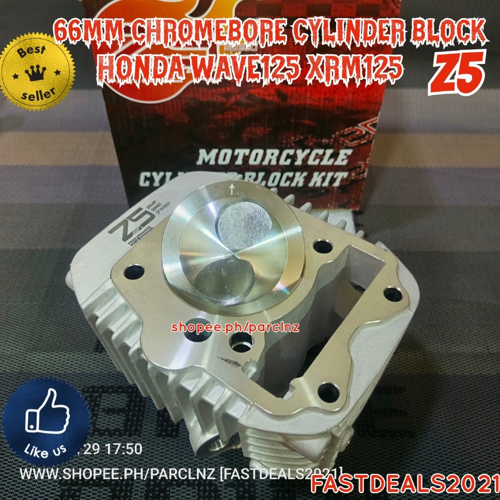 HONDA WAVE 125 XRM 125 66MM CHROMEBORE BLOCK Z5 RACING | Shopee Philippines