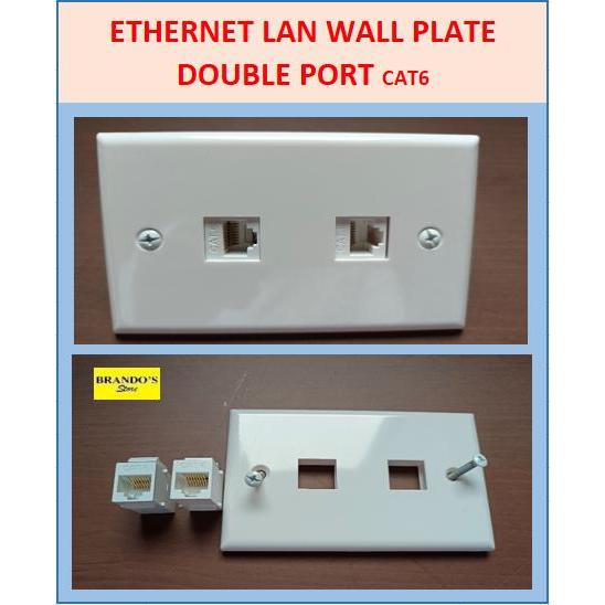 Plate Ethernet Wall double Port cat6 High Speed | Shopee Philippines