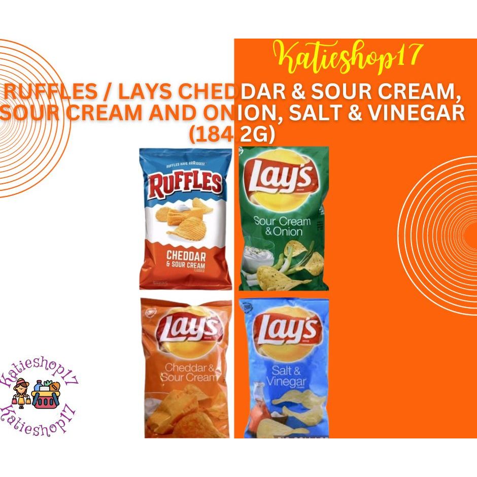 Ruffles / Lays Cheddar & Sour Cream, Sour Cream and Onion, Salt ...