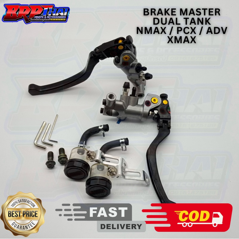 BRAKE MASTER DUAL TANK W/ SIDE MIRROR CLAMP FOR NMAX / PCX / ADV / XMAX ...