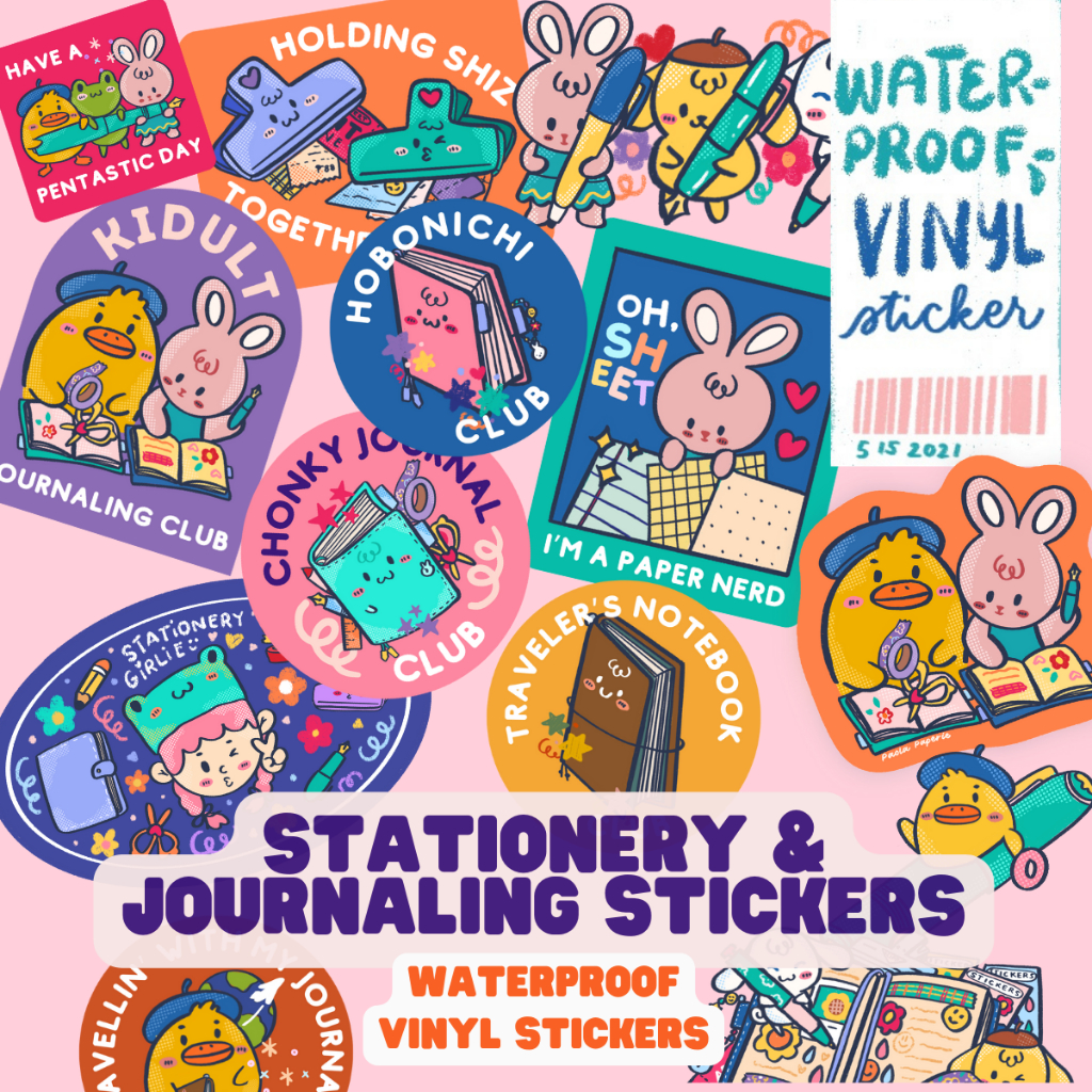 Stationery and Journaling Puns Stickers Waterproof Matte Vinyl journal ...