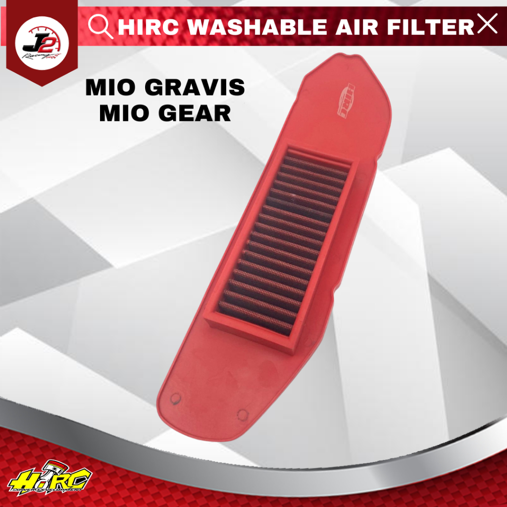 J2 RACING MOTORCYCLE HIRC STAINLESS WASHABLE AIR FILTER MIO GRAVIS/MIO ...