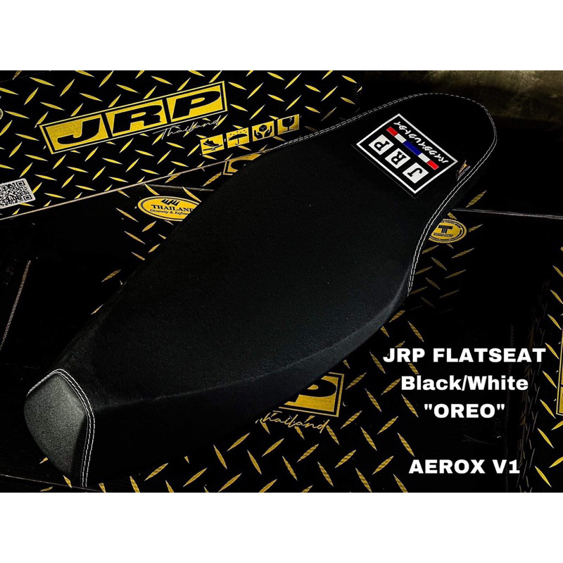 JRP SUPER FLATSEAT RUBBERIZED AEROX V1 (BLACK/WHITE) OREO | Shopee ...
