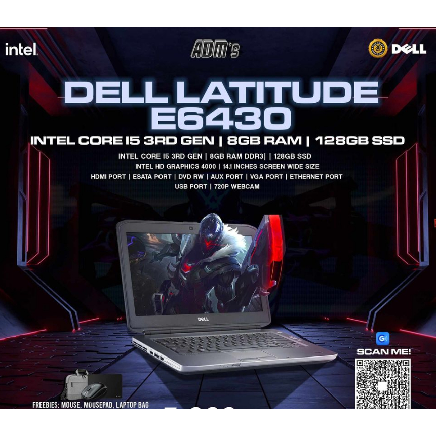 LAPTOP DELL LATITUDE E6430 | INTEL CORE I5 3RD GEN | 8GB RAM | 128GB ...
