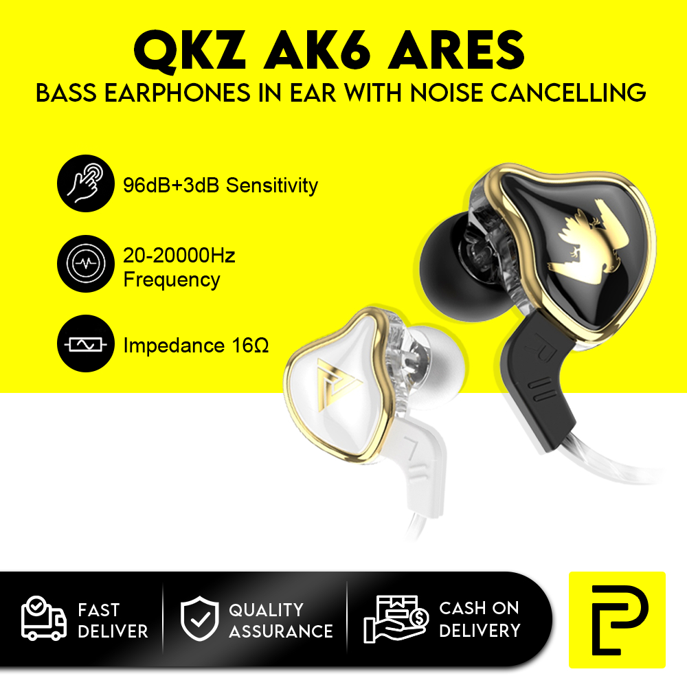QKZ AK6 Ares 1DD Dynamic Earphones HIFI Music Sport Earbuds In Ear ...