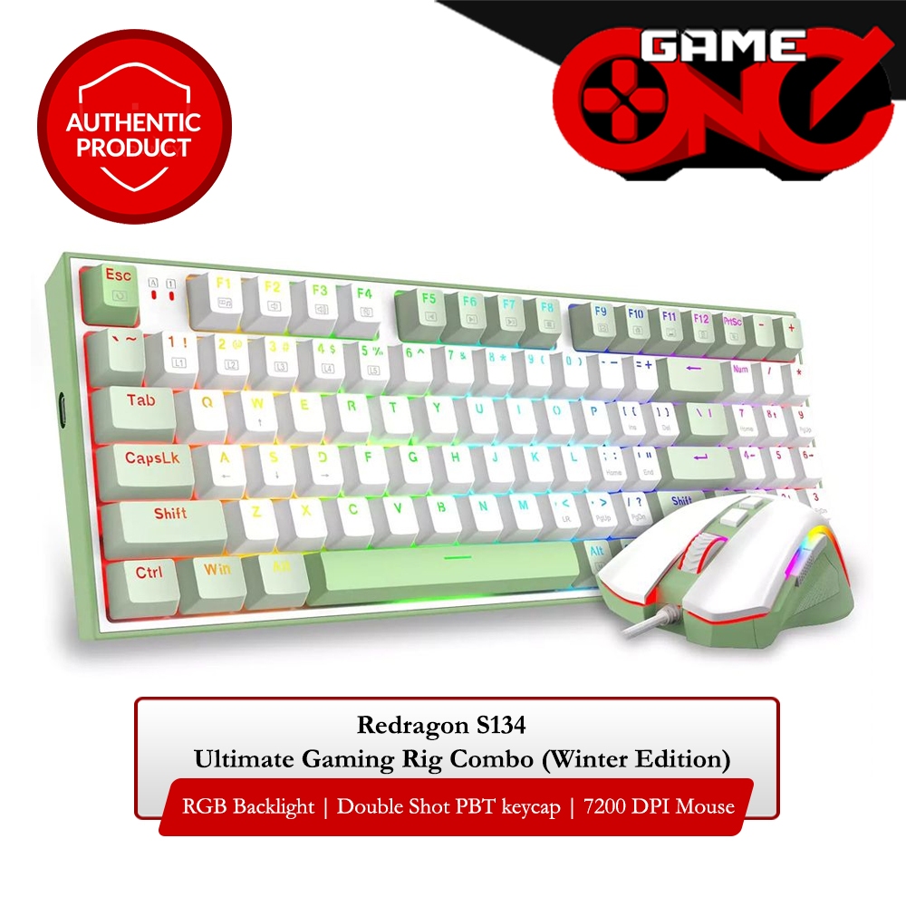 Redragon S134 Ultimate Gaming Rig Mechanical Gaming Keyboard & Mouse ...