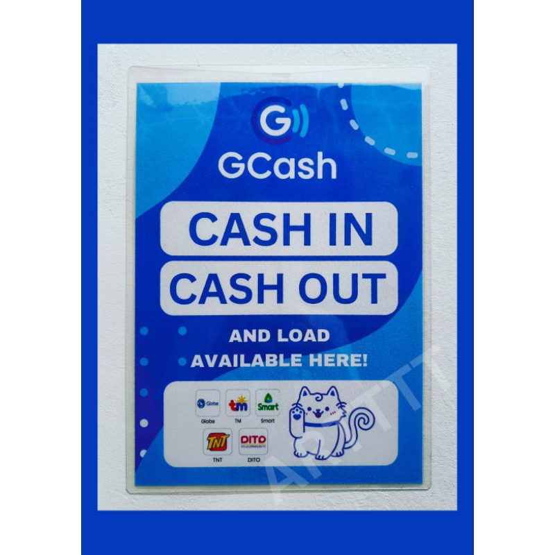 GCASH Cash-in or Cash-out Rates Signage | Shopee Philippines