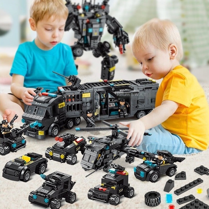 Police City SWAT Building Blocks Police Car Educational Toy Toys for ...
