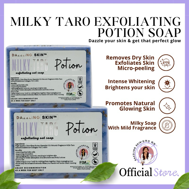Potion Milky Taro Body Exfoliating Oat Body Soap Whitening Soap 70g ...