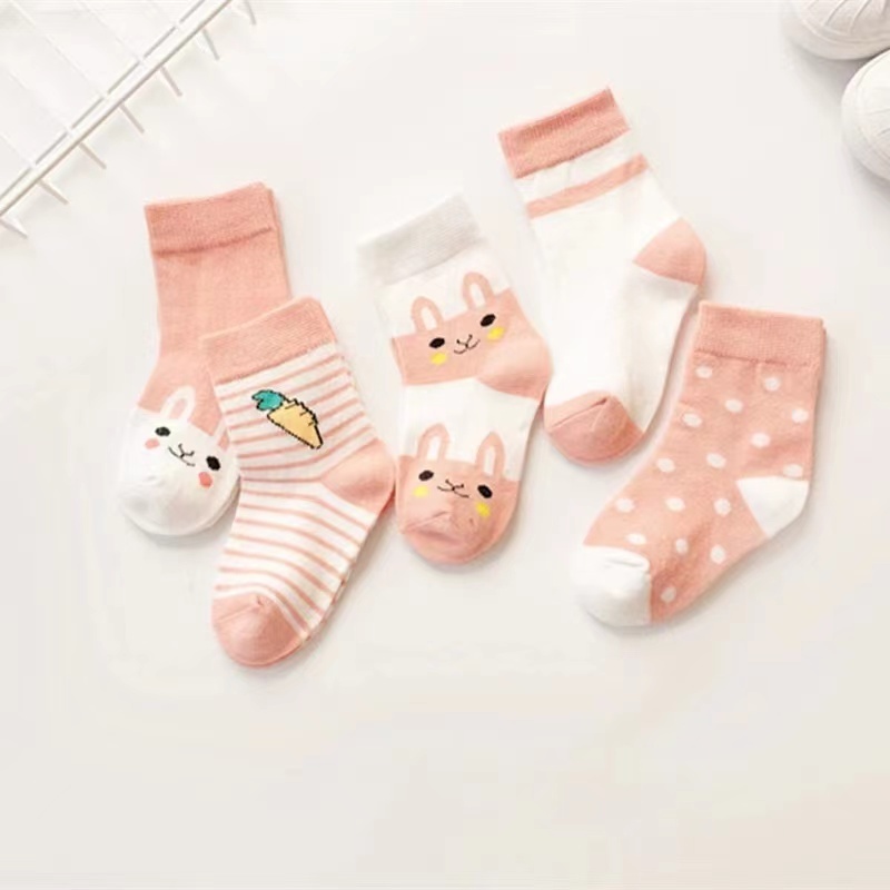 5 Pairs/Set Cute Soft Infant Kids Cotton Baby Socks Newborn 0-3 Years ...