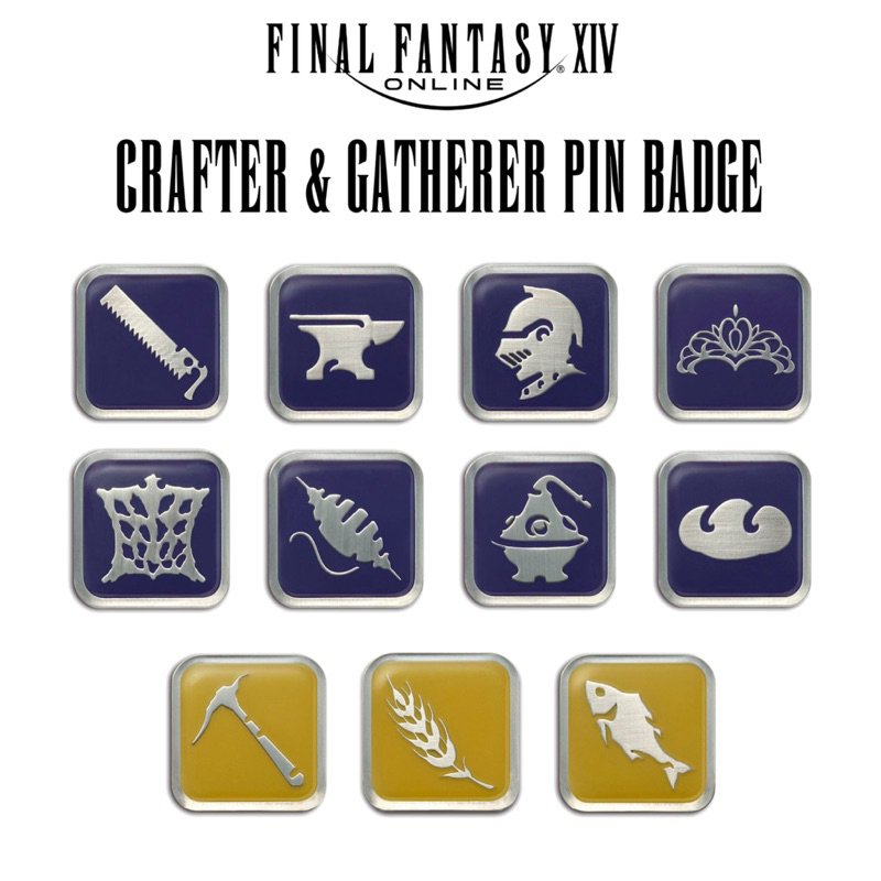 Final Fantasy XIV Crafter & Gatherer Class Icon Pin Badge Authentic ...
