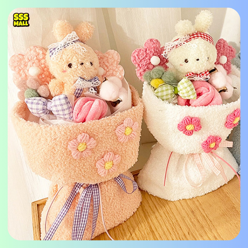 Lovely Plush Bouquet Doll Flower Bouquet Cute Creative Flower Handmade ...