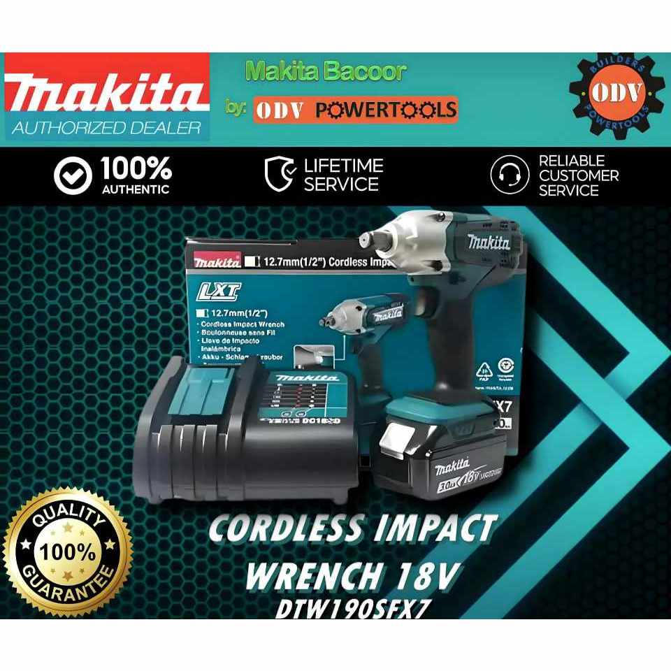 Makita DTW190SFX7 18V Cordless Impact Wrench LXT - ODV POWERTOOLS ...