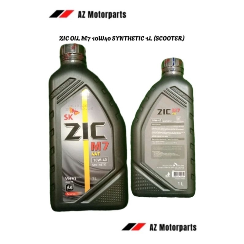 ZIC OIL M7 10W40 SYNTHETIC 1L (SCOOTER) | Shopee Philippines