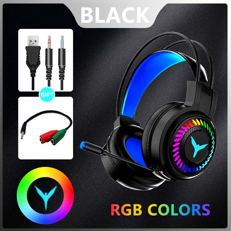 G7 RGB Wired Gaming Headphones Noise Cancellation Gaming Headset With ...