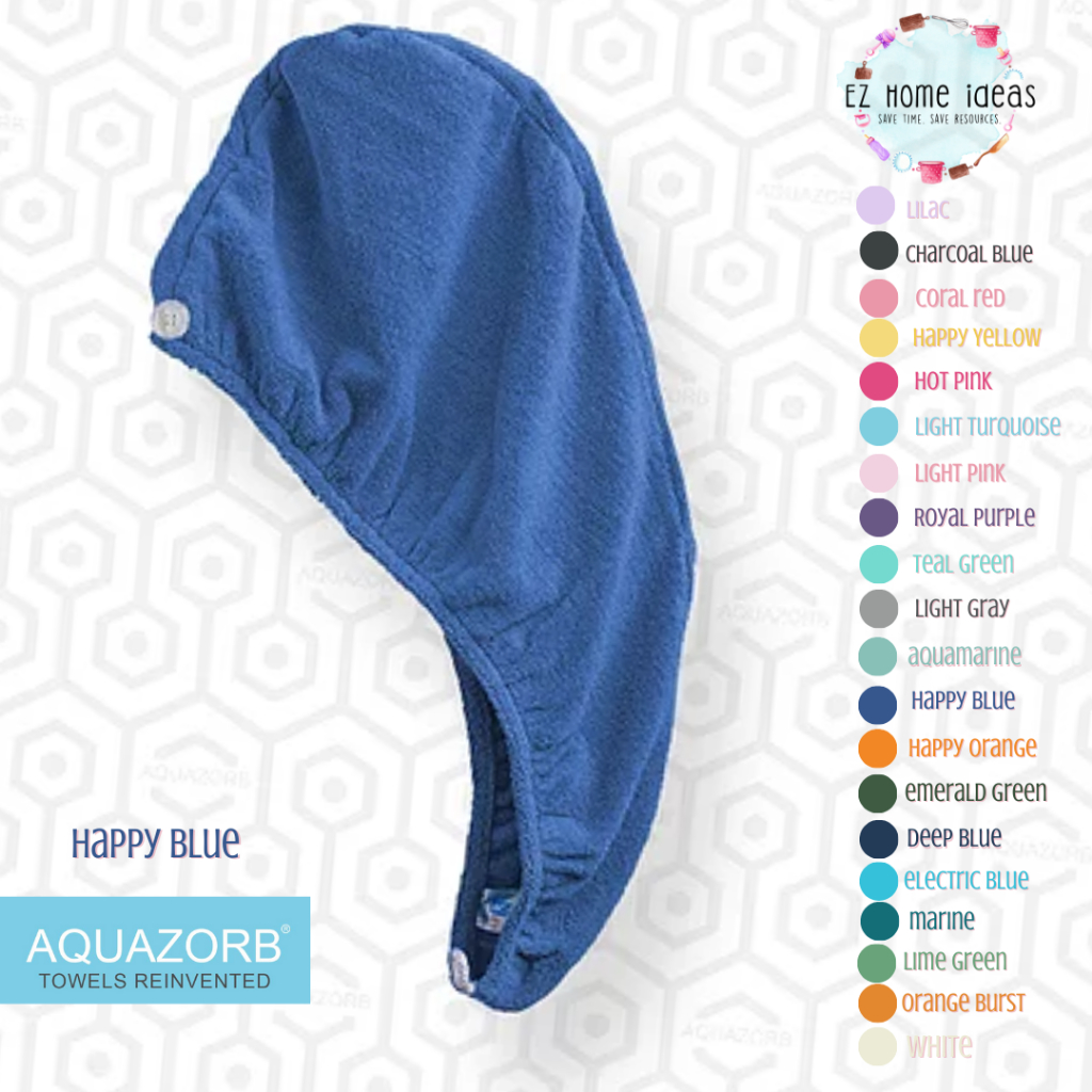 Aquazorb Hair Drying Turban/Towel. Gently Absorbs water without causing ...