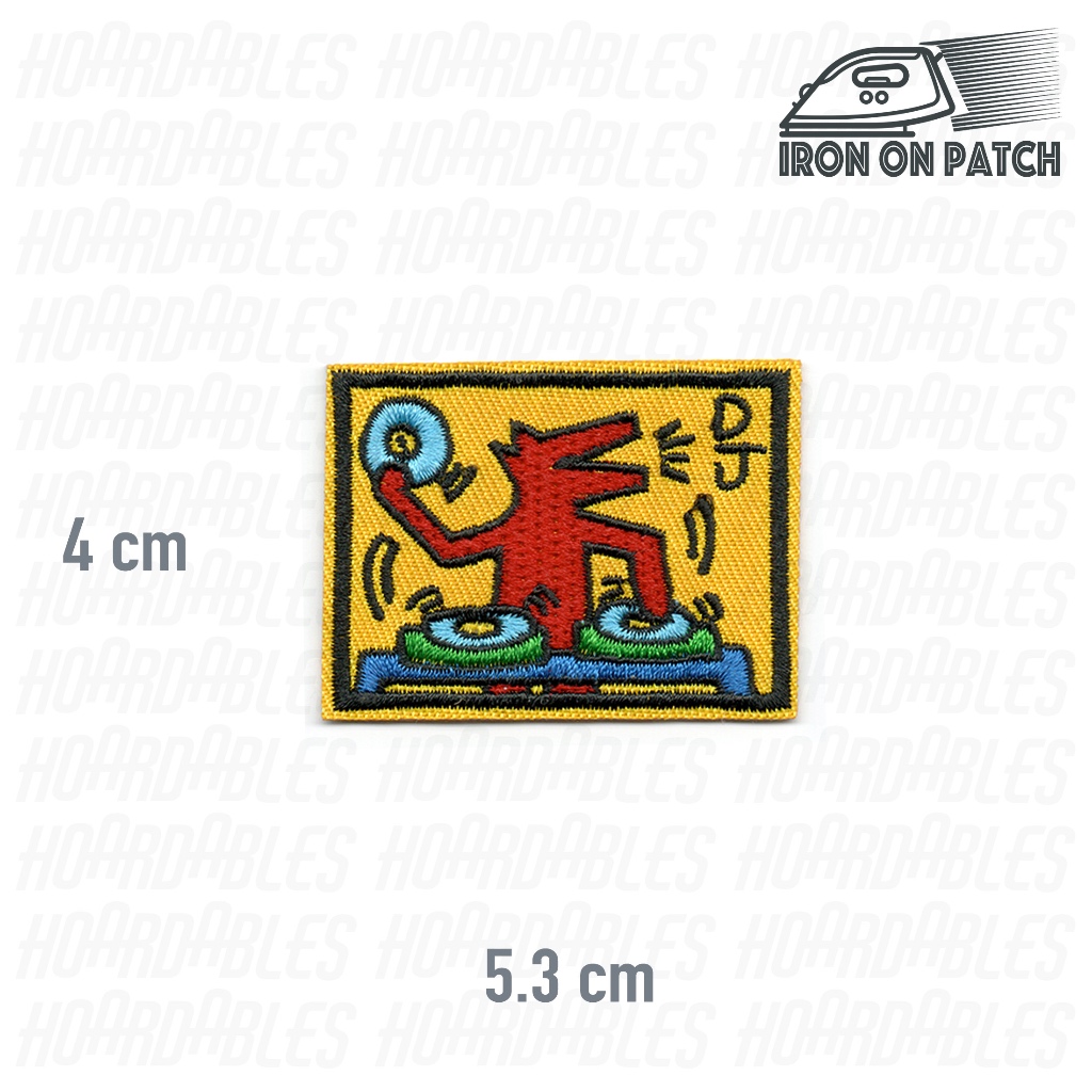 Keith Haring DJ Music Art Iron on DIY Decor Embroidered Patch Badge ...