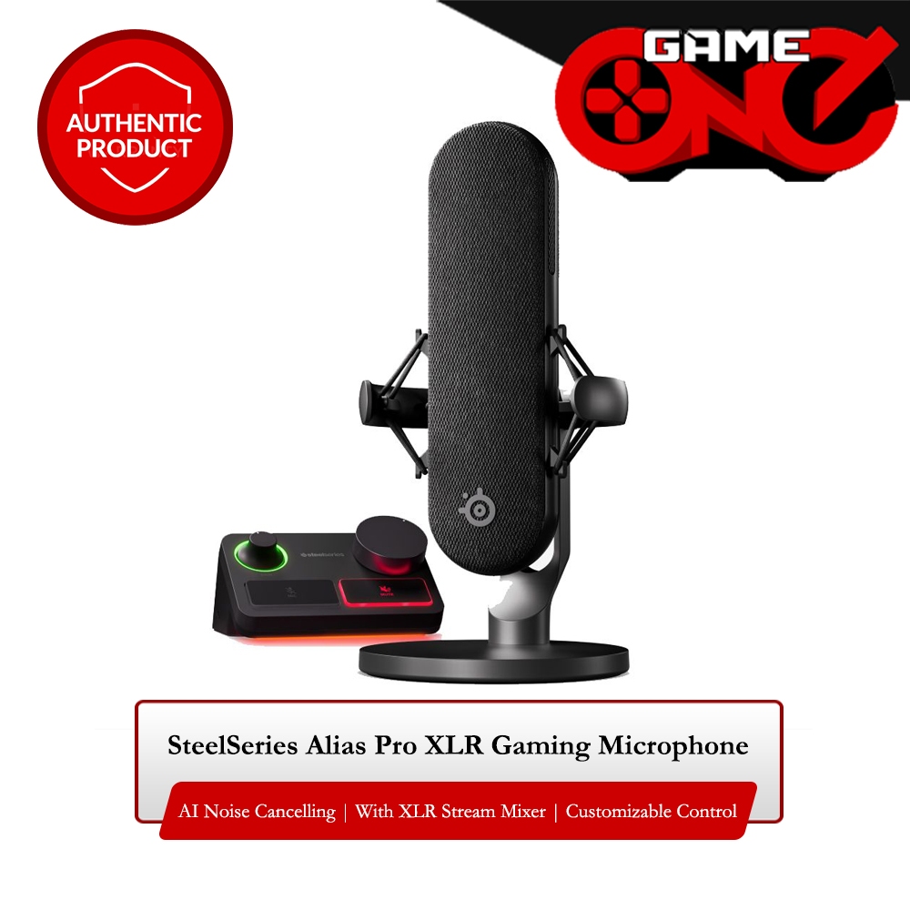SteelSeries Alias Pro XLR Gaming Microphone with XLR Stream Mixer ...